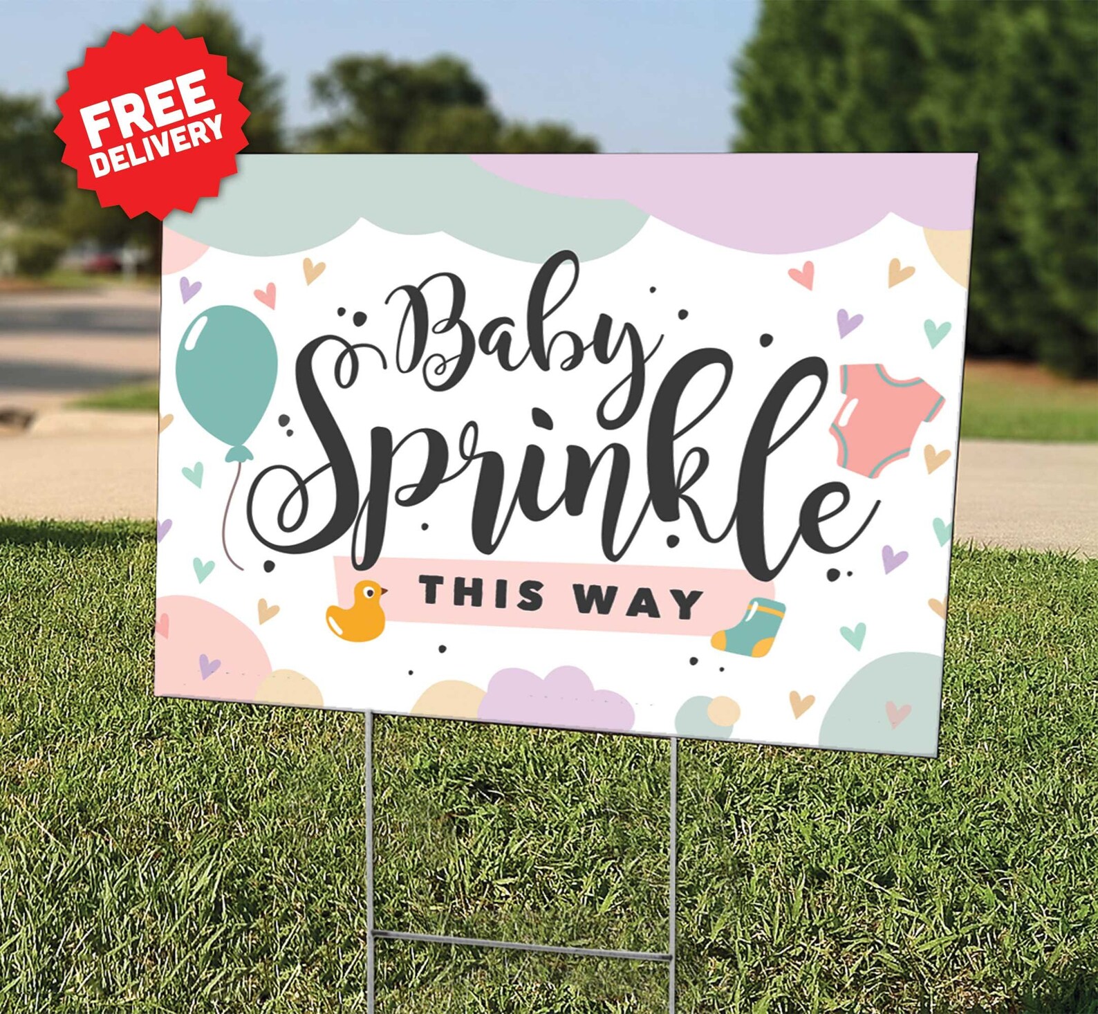 Baby Sprinkle Sign Lawn Sign Yard Sign Includes Stakes - Etsy