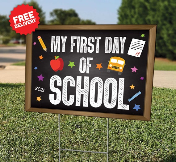 Back 2 School - Lawn Yard Sign - First Day of School - Preschool ...
