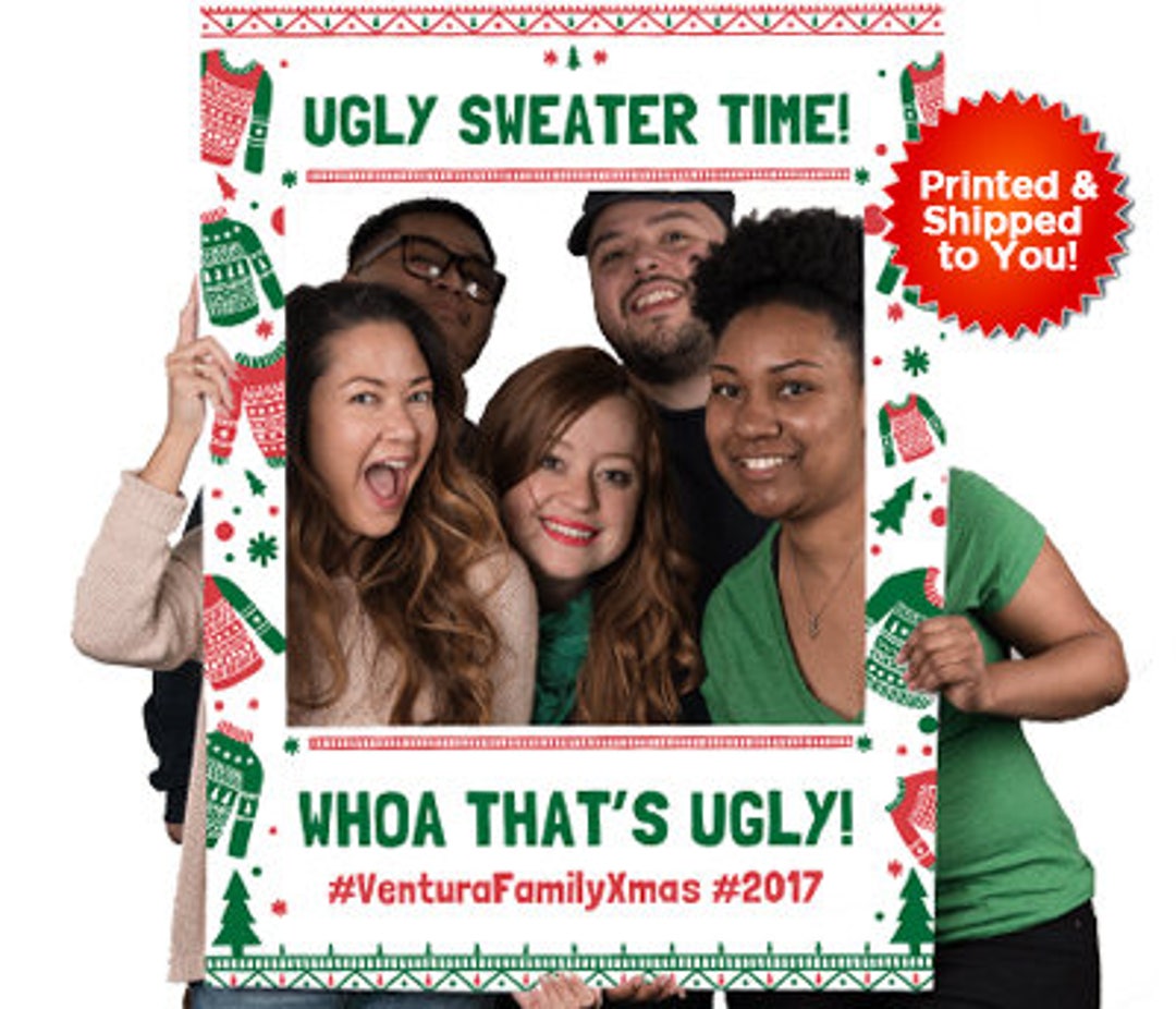 Ugly Christmas Sweater (holiday) Style Custom Photo Prop Frame ...