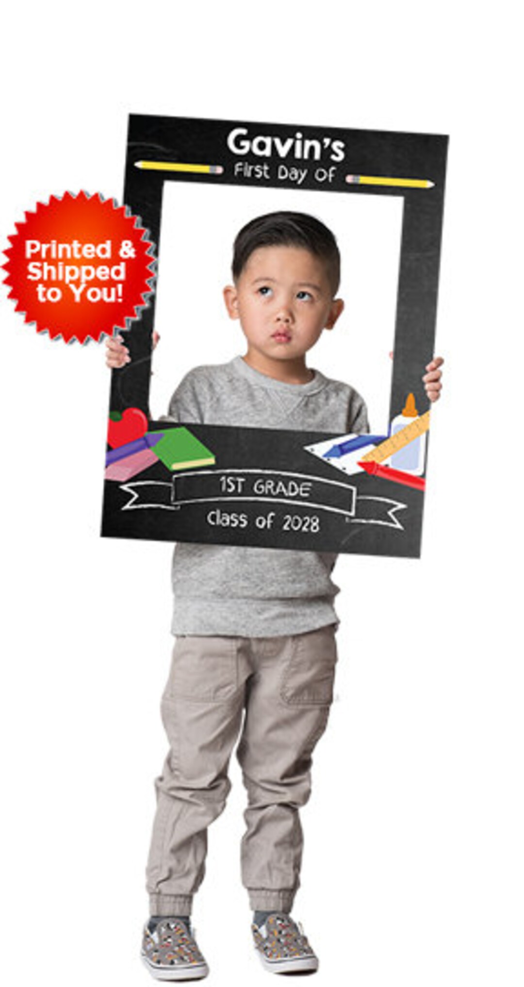 Back2school Custom Photo Prop Frame - Gradeschool , Kindergarten ...