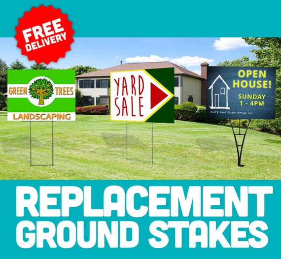 Lawn Sign Ground Stakes - Replacement - H-Stakes - Aluminum - Free ...