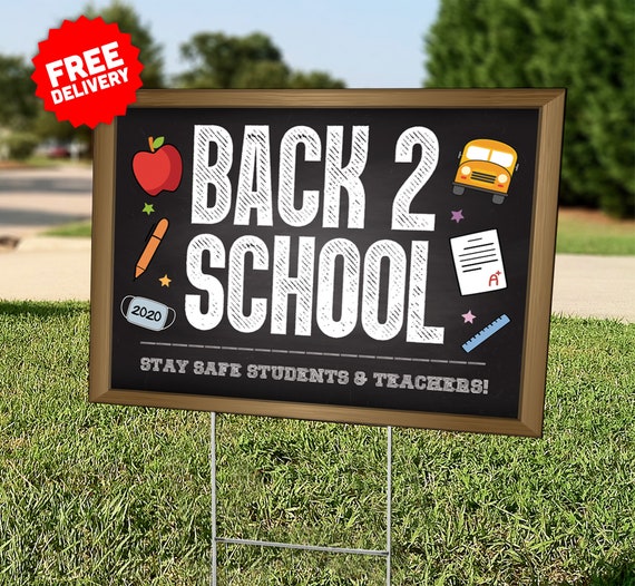 Back 2 School - Lawn Yard Sign - First Day of School - Preschool ...