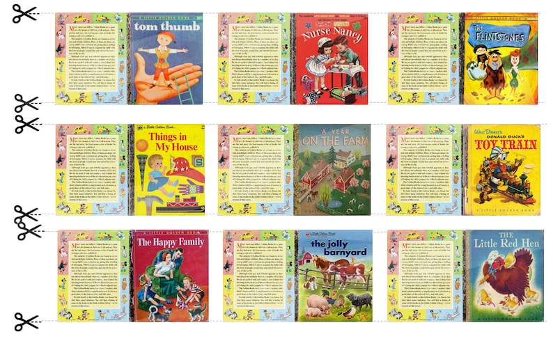 PDF Instant Download 9 Covers Book Little Golden Books Dollhouse Scale ...