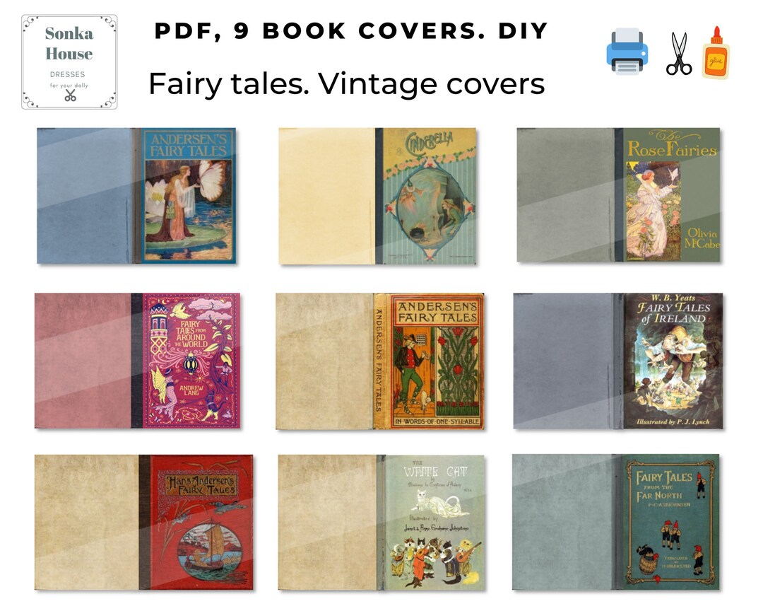 Fairy Tales Collection PDF Instant Download 9 Vintage Book Cover ...