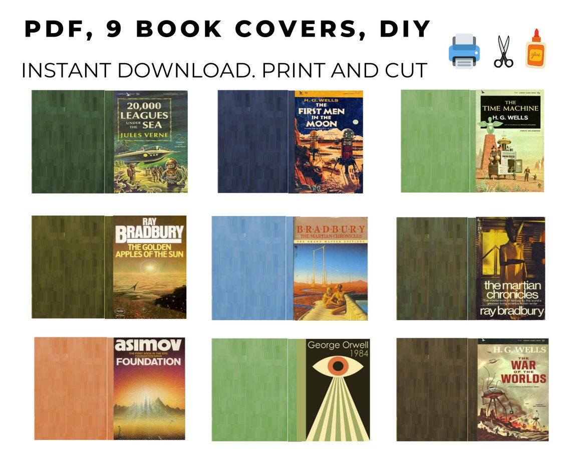 PDF Instant Download 9 Fantastic Book Covers Fiction Ray | Etsy