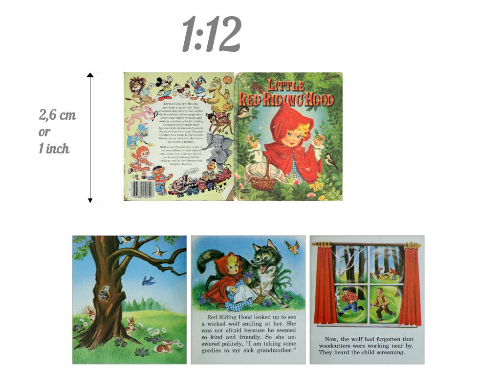 1:12 Little Red Riding Hood DIY Miniature Printable Vintage - Etsy