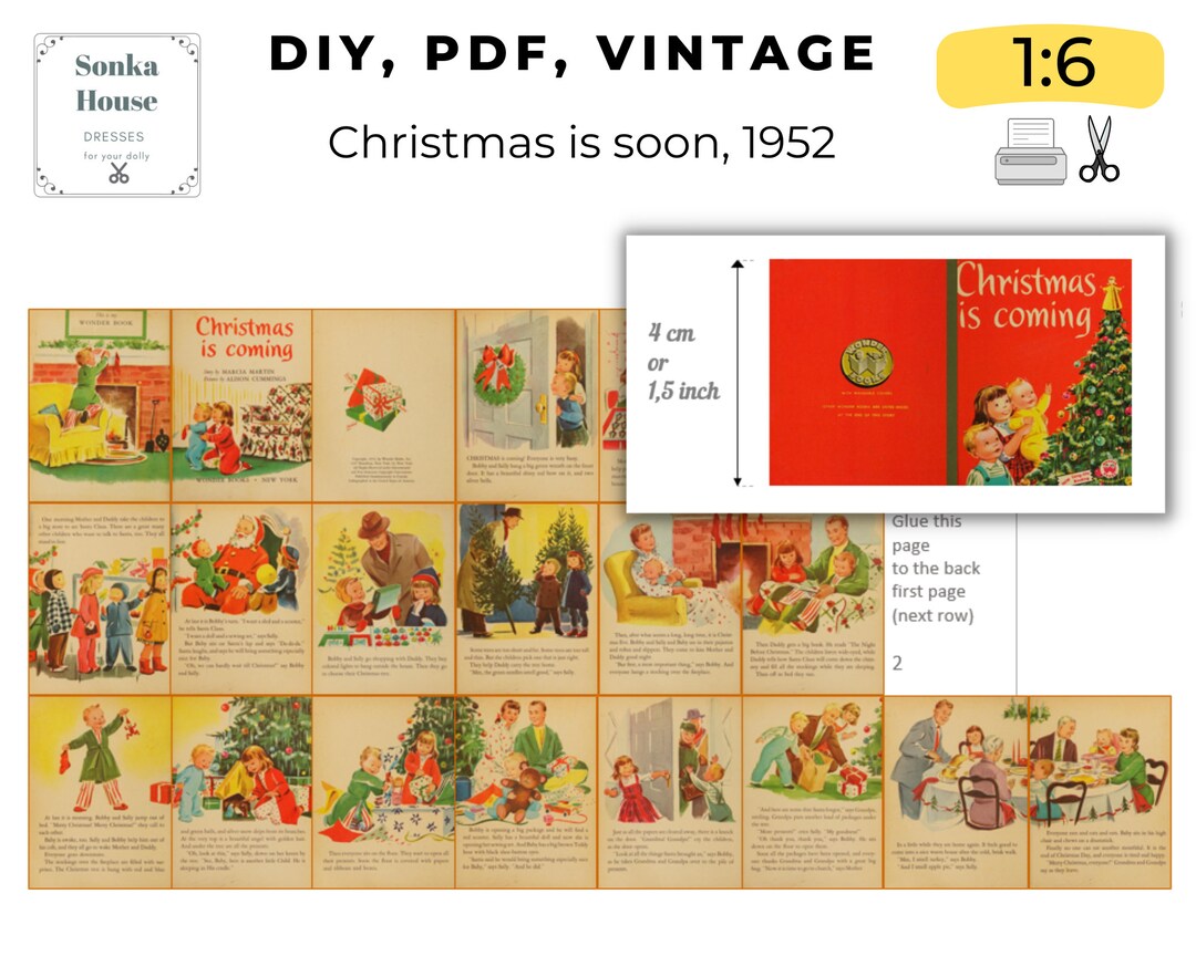 Vintage Christmas DIY Book 1/6 PDF, Instant Download, Vintage XMAS ...