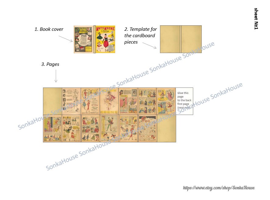 Miniature Printable PDF 1/12 Instant Download Mini Comics - Etsy