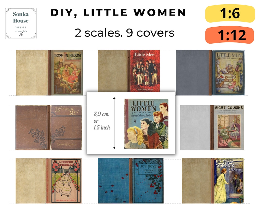 Miniature Book Covers PDF – DIY 1 6 and 1:12 Printable Books, Louisa ...