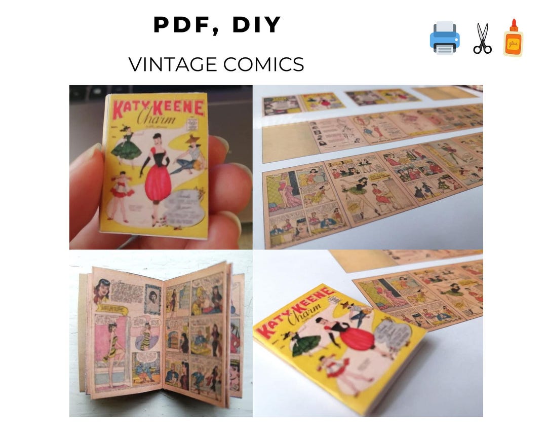 Printable Mini Comic Book PDF – Vintage Katy Keene 1:6 Scale DIY ...