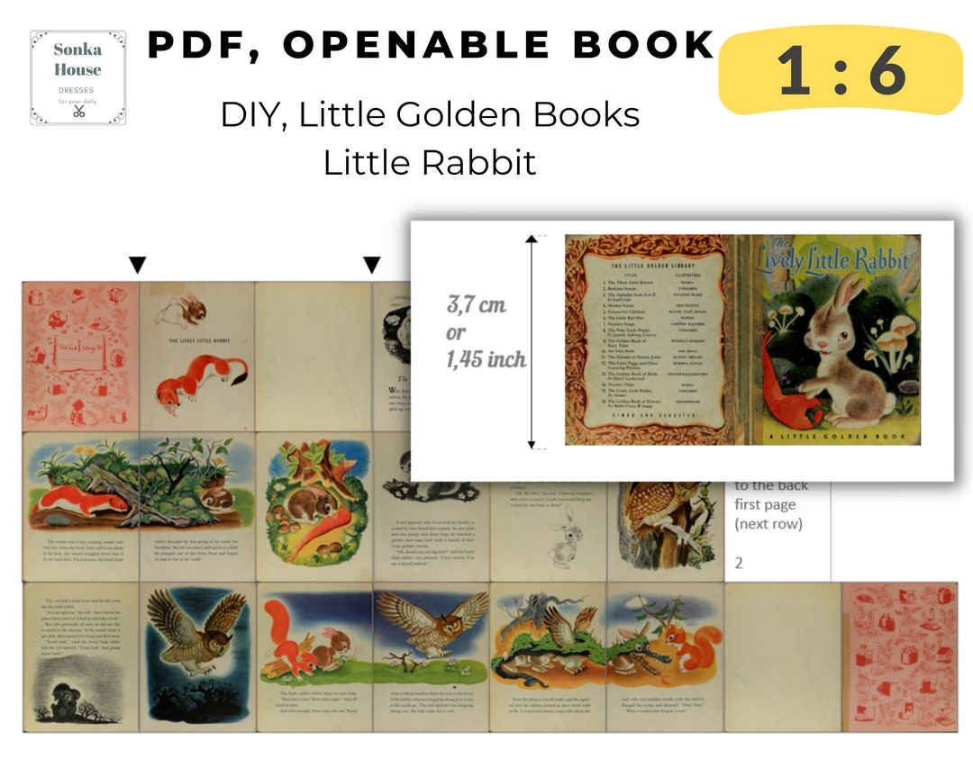 PDF Book, DIY, 16 Scale, Little Rabbit, Little Golden Book, Instant ...