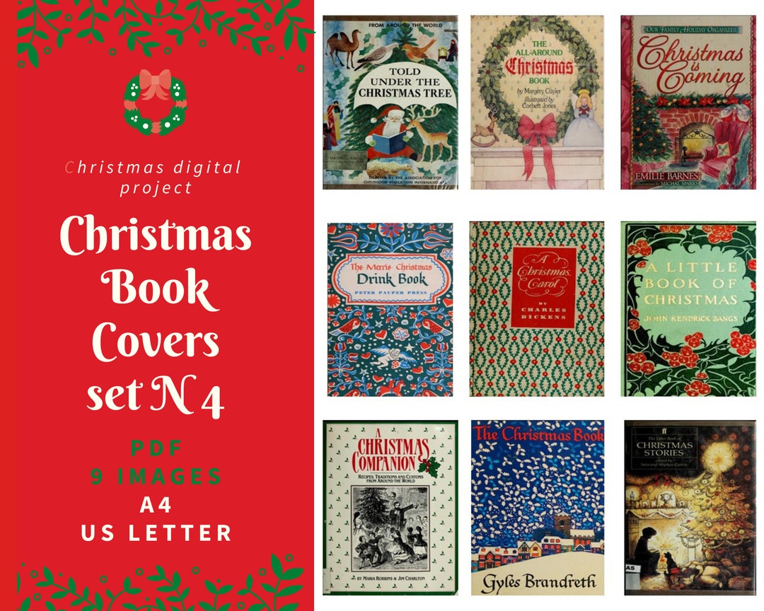 PDF Vintage Christmas Book Covers - Digital Collage Sheet - Cards ...
