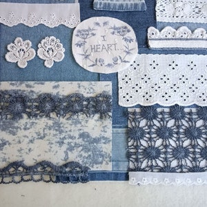 Denim Slow Stitching Kit, Blue Slow Stitch Kit, Denim Fabric Set ...