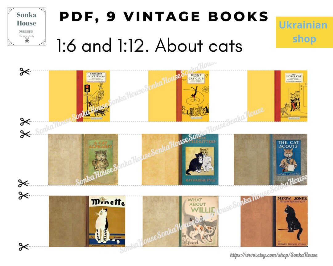 PDF Cats Stories Halloween Instant Download 9 Covers Book, Scale 1:6 ...