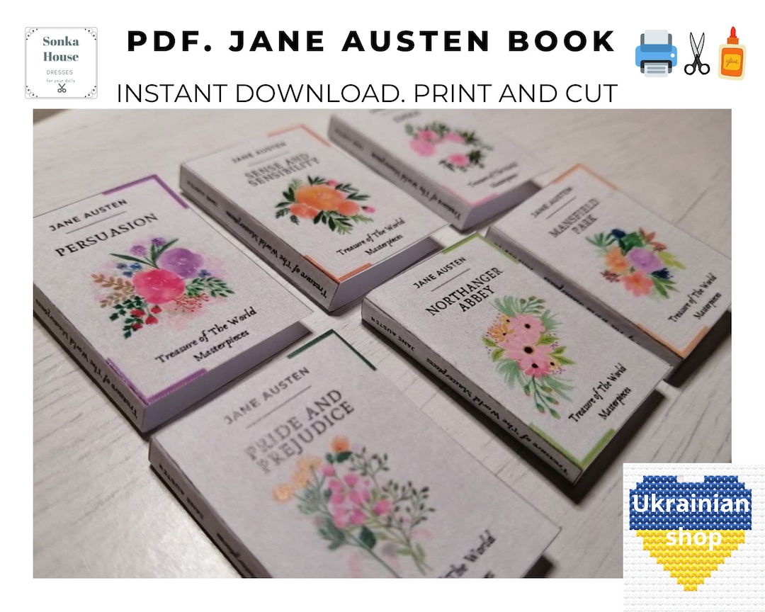 Doll Book Covers PDF Instant Download Jane Austen 6 Book Covers ...