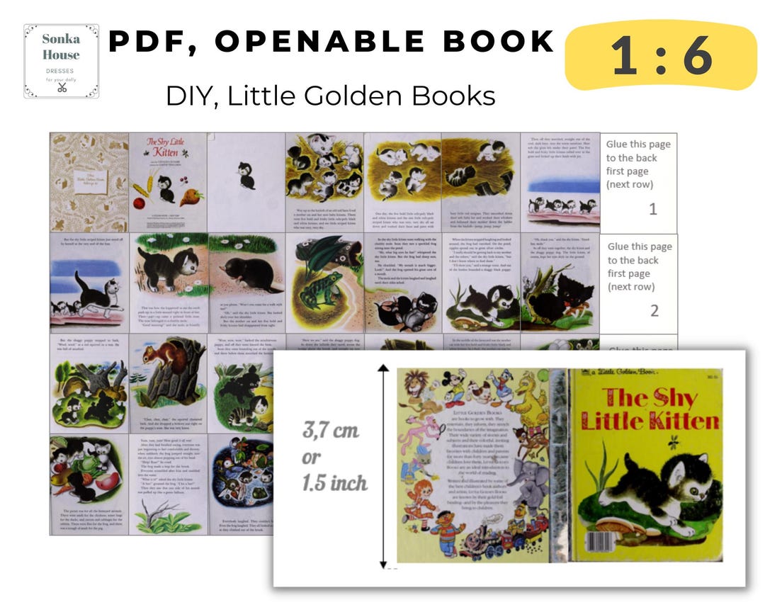 PDF Little Kitten, Book Instant Download DIY Book Miniature, 24 Pages ...