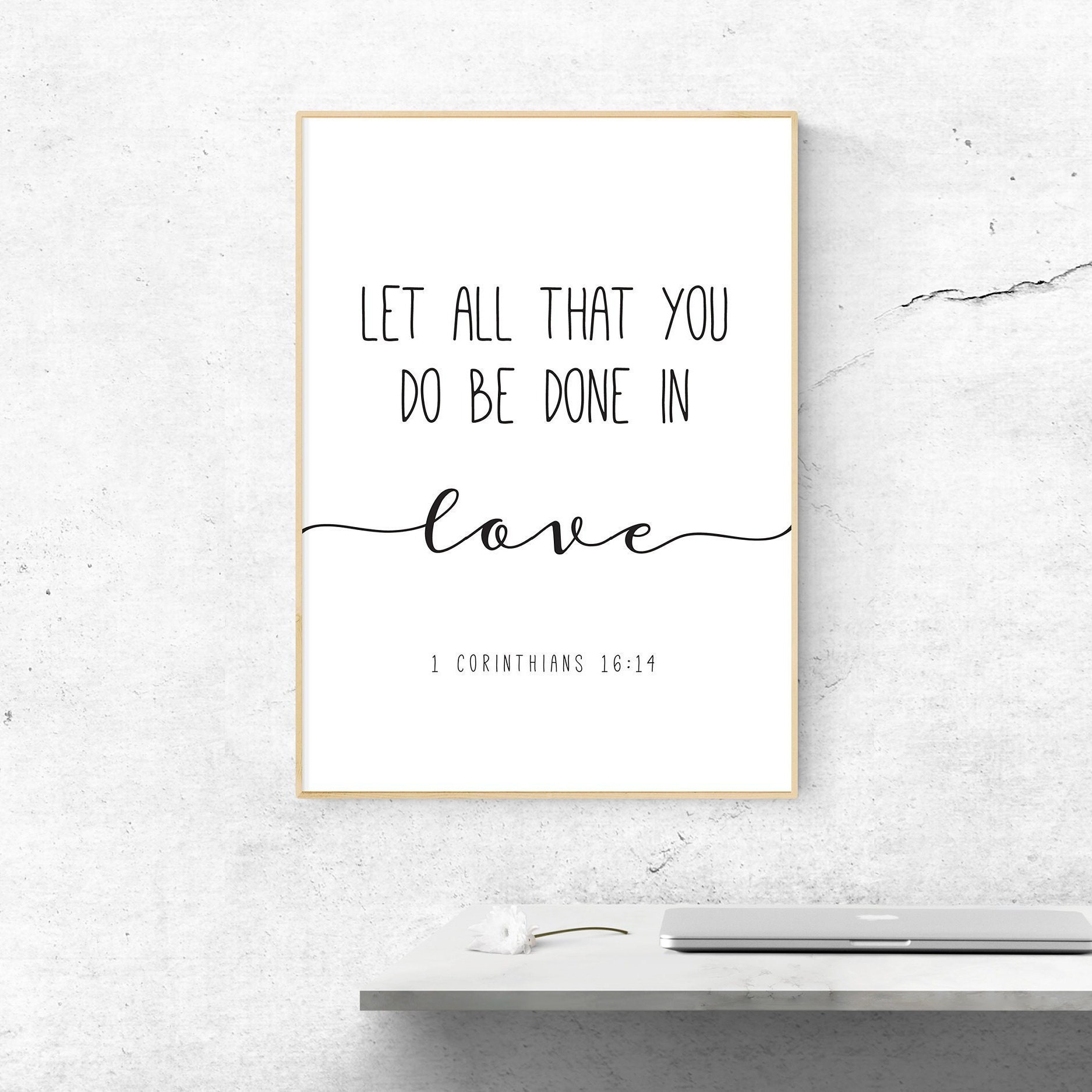Bible Verse Print. Let All That You Do Be Done in Love. 1 | Etsy