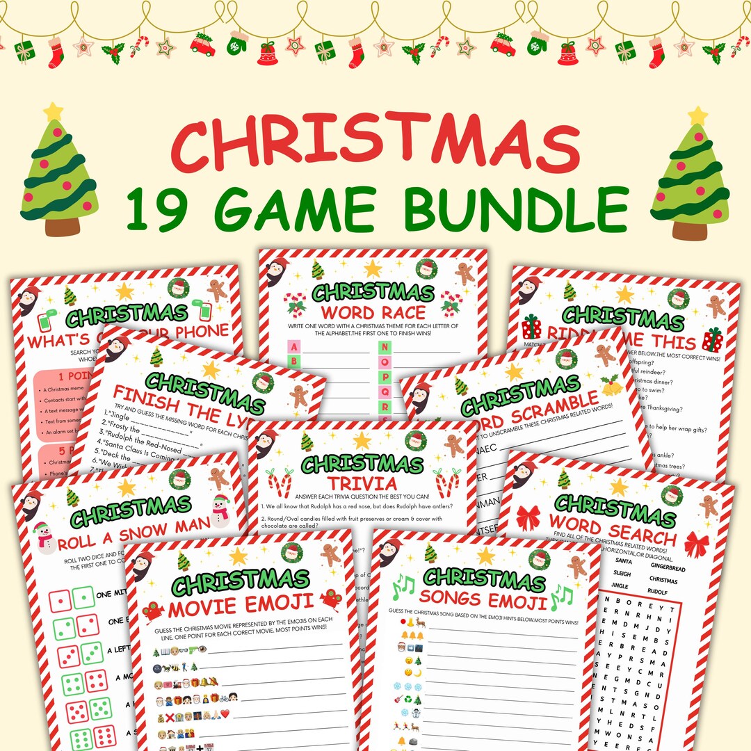 Christmas Game Bundle,christmas Party Games,christmas Games Printable ...