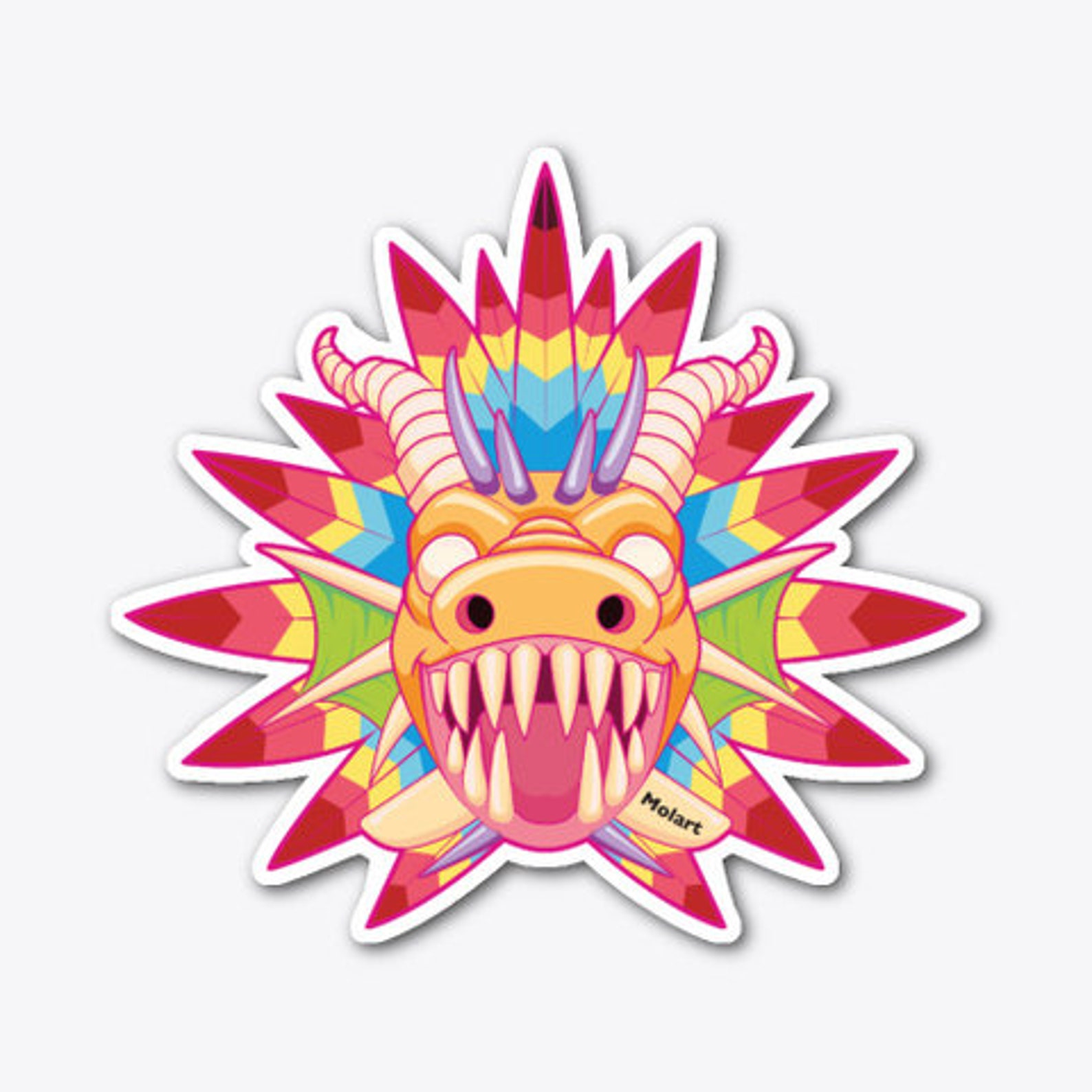 Diablico Sticker: Panama Souvenir, Mola Art (4.5" X 5") - Etsy