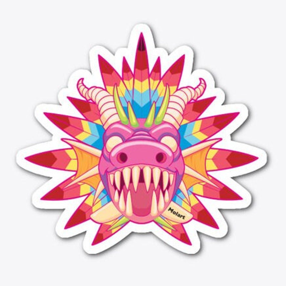 Diablico Sticker: Panama Souvenir, Mola Art (4.5" X 5") - Etsy