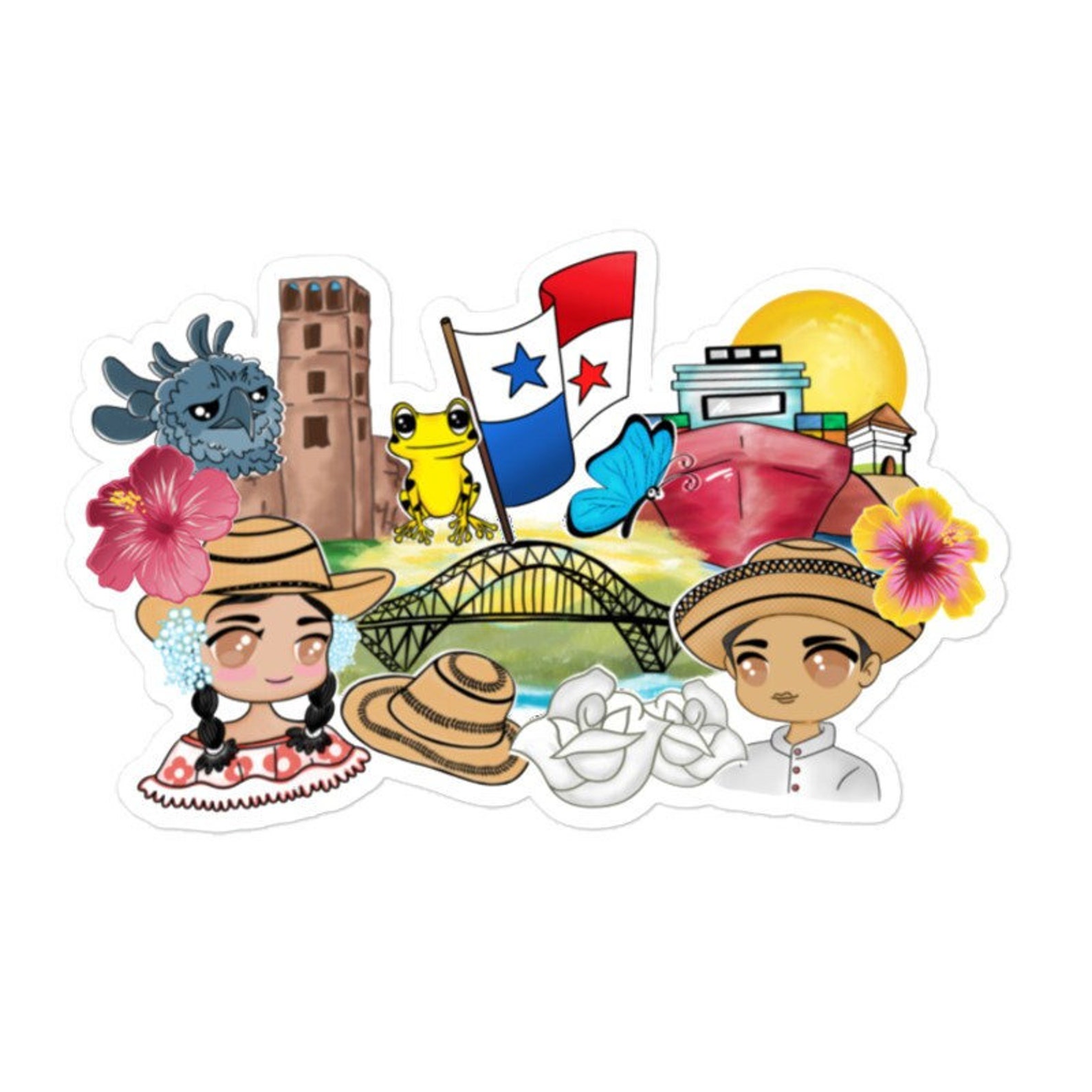 Panama Y Amigos Stickers Panama Decals Panamanian Souvenirs - Etsy