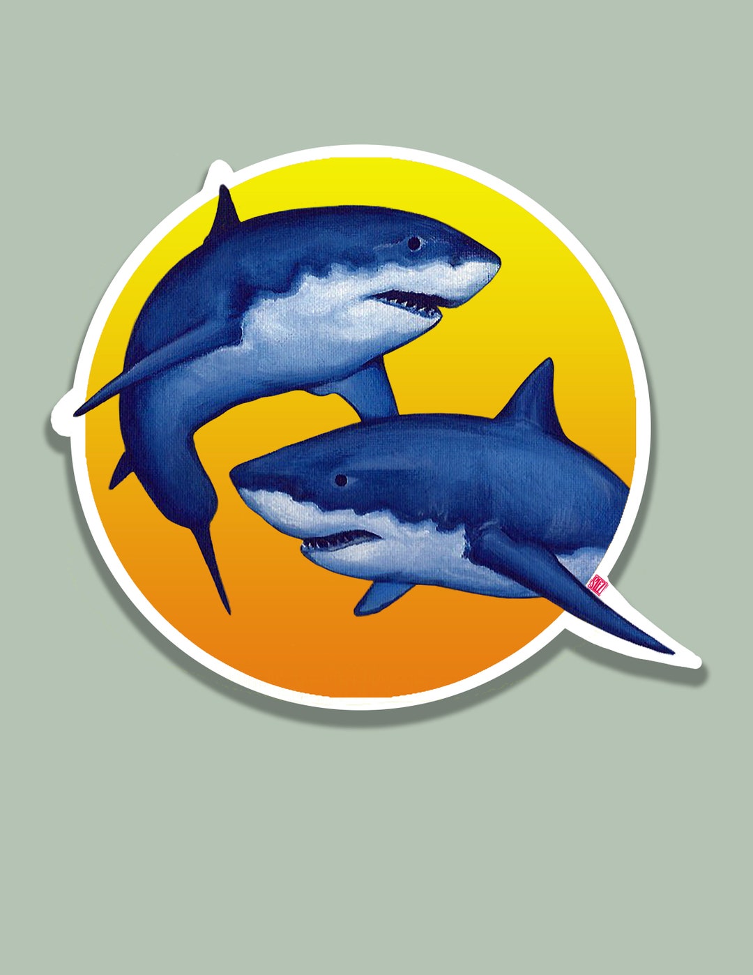 Great White Shark Decal - Etsy