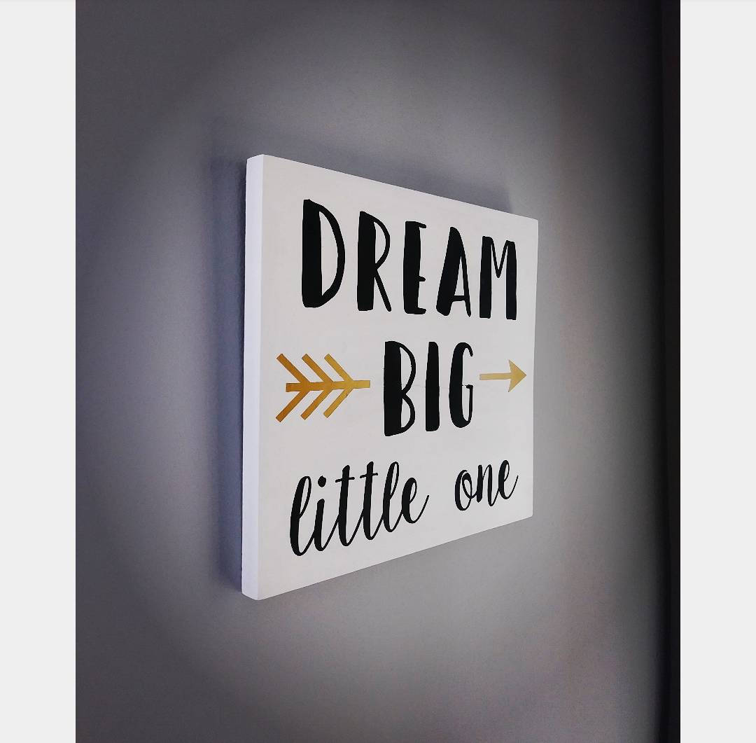 Dream Big Little One Wood Sign - Wood Sign - Inspirational Sign - Dream ...