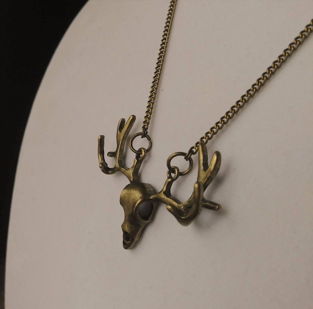 Deer Skull Necklace - Deer Antlers - Deer Necklace - Antler Necklace ...
