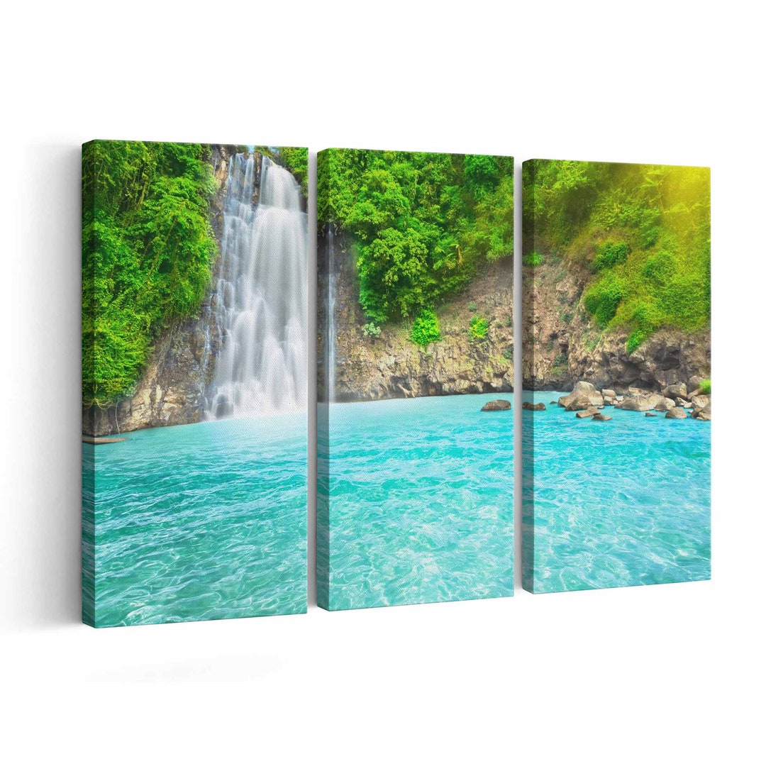 Waterfall Canvas Print || Waterfall Wall Art || Waterfall Poster ...