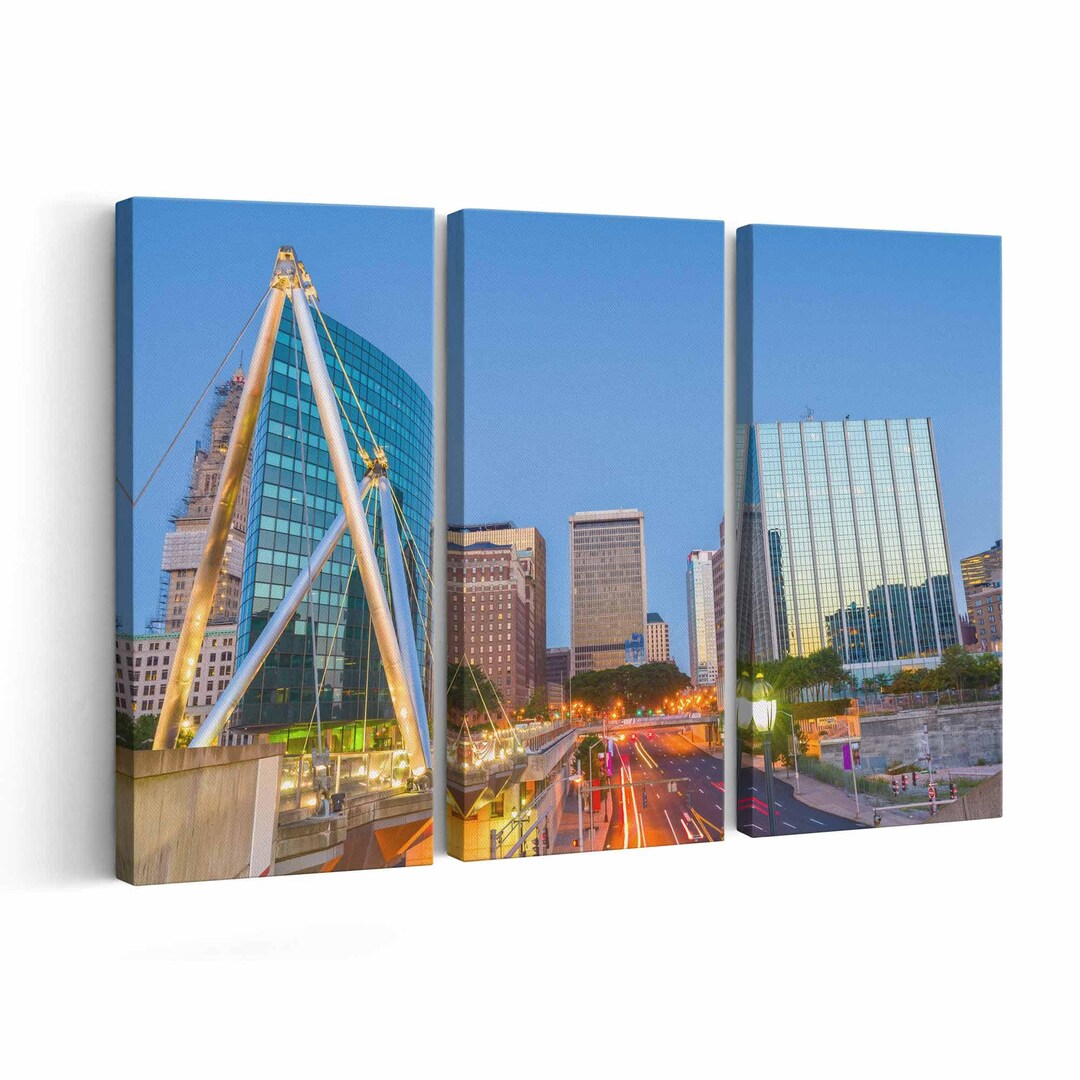 Hartford Skyline Wall Art | Canvas or Poster Print (framed) | Color ...