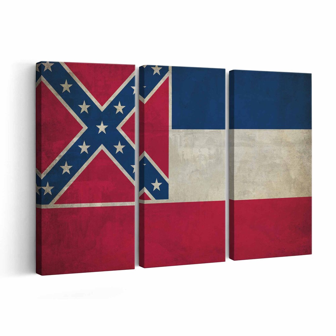 Mississippi State Flag Canvas Print || Mississippi State Flag Wall Art ...