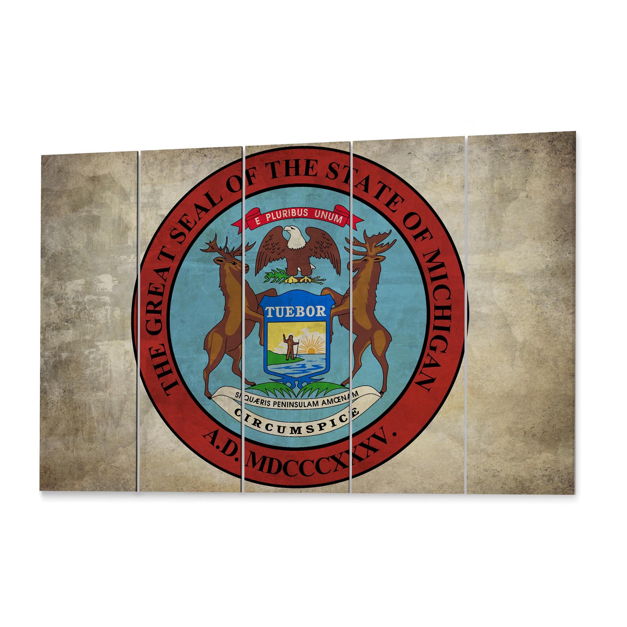 Michigan State Seal Wall Art Canvas Michigan State Seal Canvas | Etsy