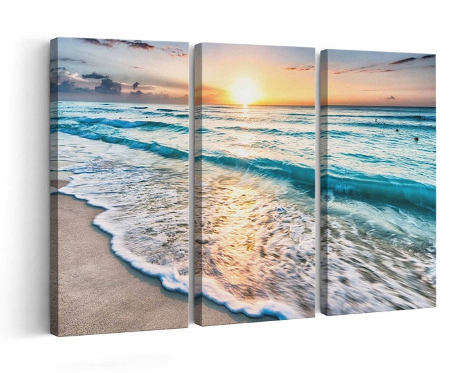 Ocean Beach Canvas Print Ocean Beach Wall Art Ocean Beach Poster Ocean ...