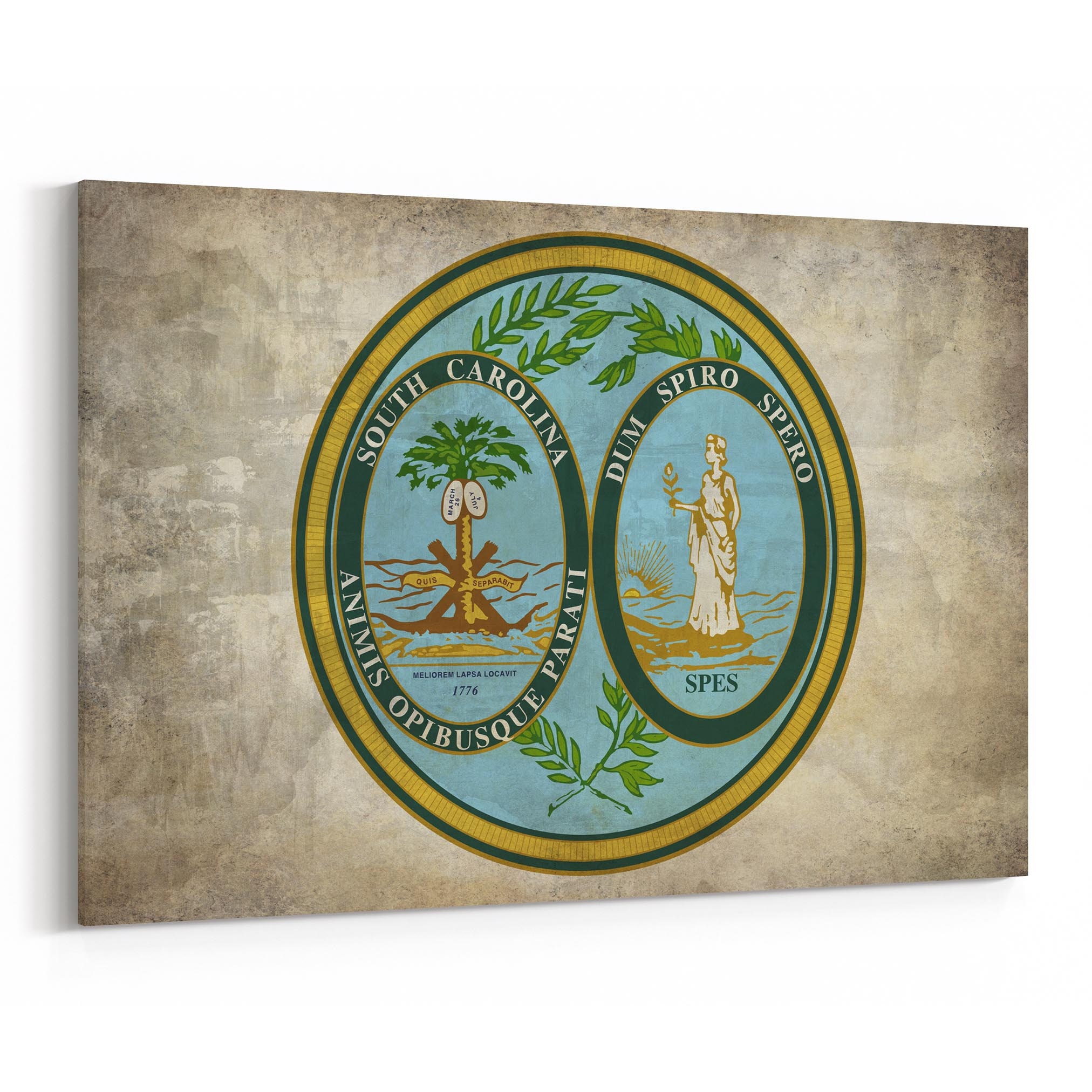 South Carolina State Seal Wall Art Canvas South Carolina State | Etsy