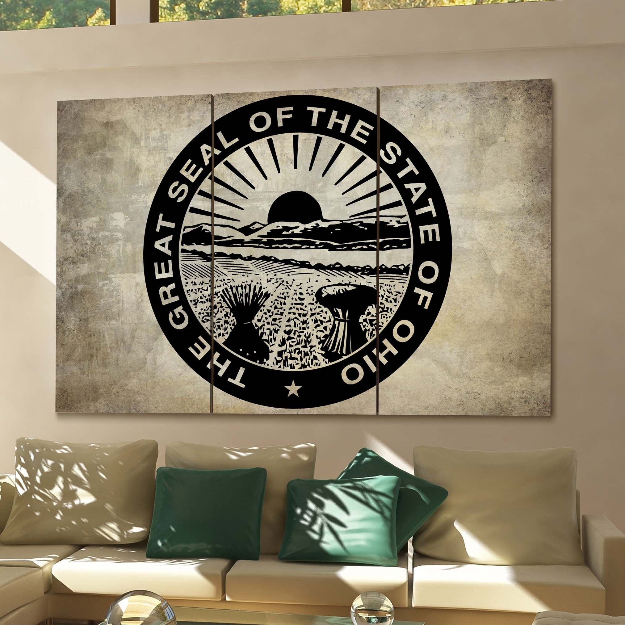 Ohio State Seal Wall Art Canvas Ohio State Seal Canvas Print | Etsy