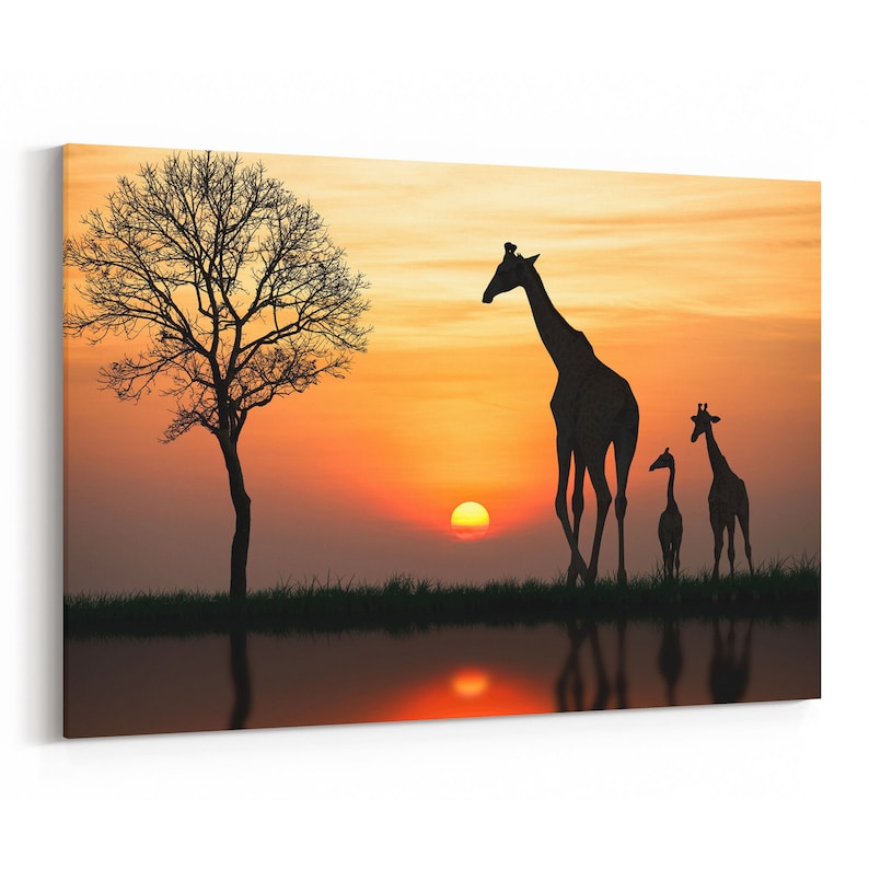 Giraffe Canvas Print Giraffe Wall Art Canvas Multiple Sizes - Etsy