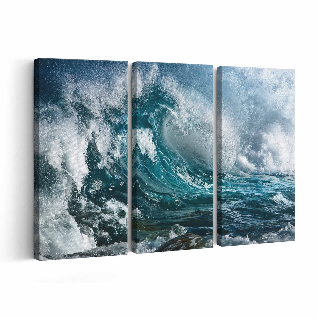 Ocean Wave Canvas Print || Ocean Wave Wall Art || Ocean Wave Poster ...