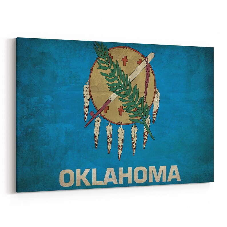 Oklahoma State Flag Canvas Print Oklahoma State Flag Wall Art | Etsy