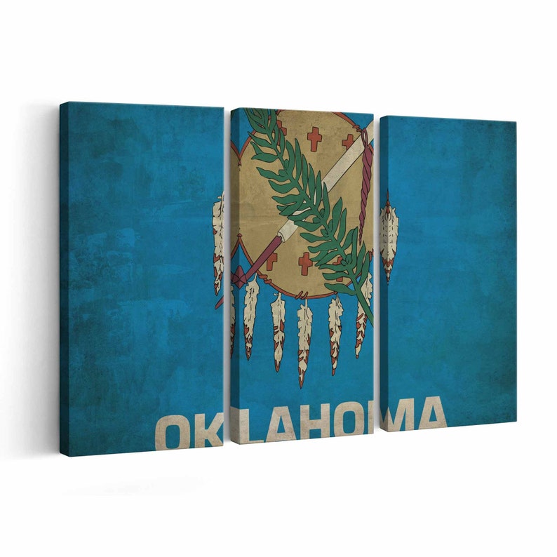 Oklahoma State Flag Canvas Print Oklahoma State Flag Wall Art - Etsy