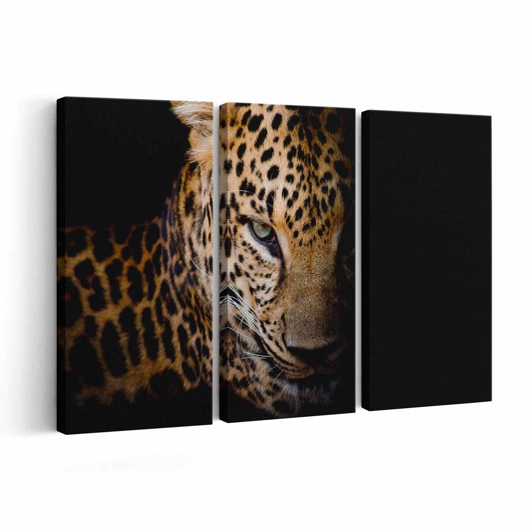 Leopard Canvas Print Leopard Wall Art Leopard Poster Leopard Home Decor ...