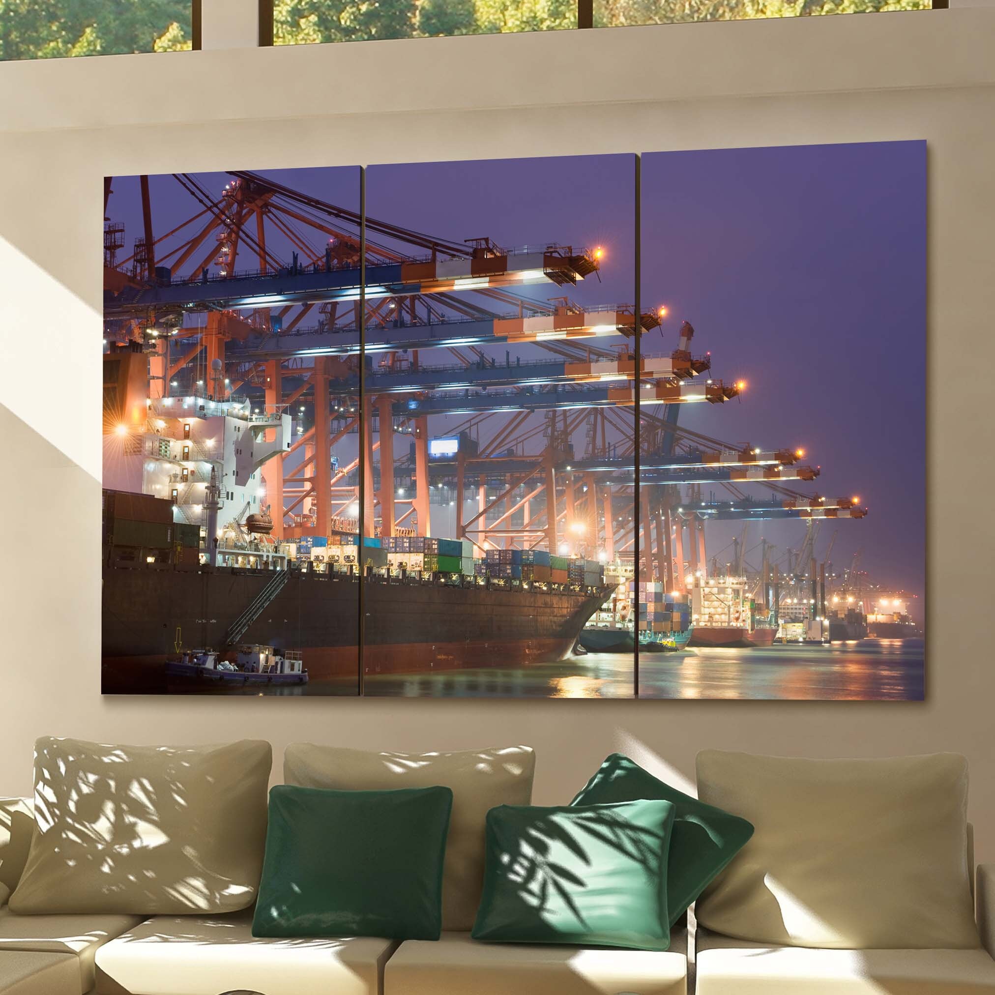 Ship in Harbor Canvas Print Ship in Harbor Wall Art Canvas | Etsy