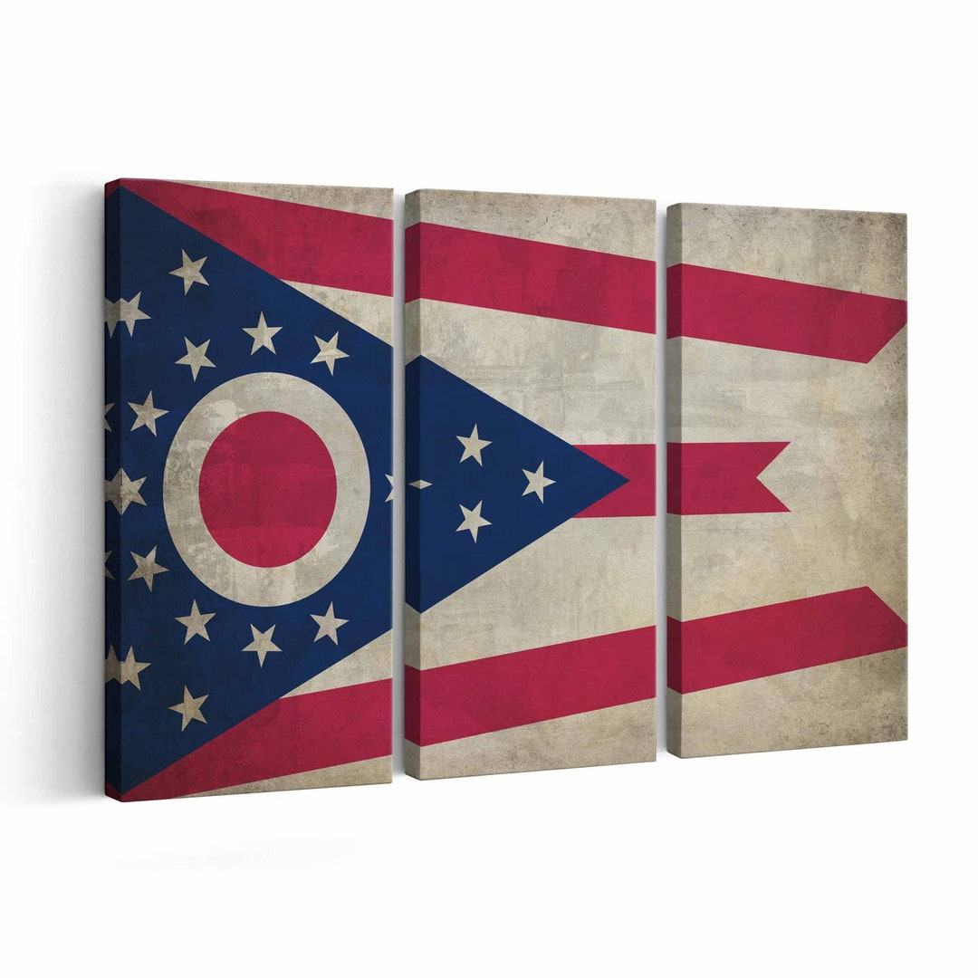 Ohio State Flag Canvas Print || Ohio State Flag Wall Art || Ohio State ...