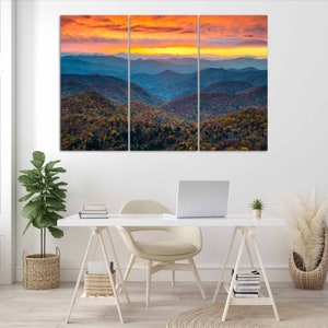 Blue Ridge Parkway Mountains Canvas North Carolina Print Wall - Etsy