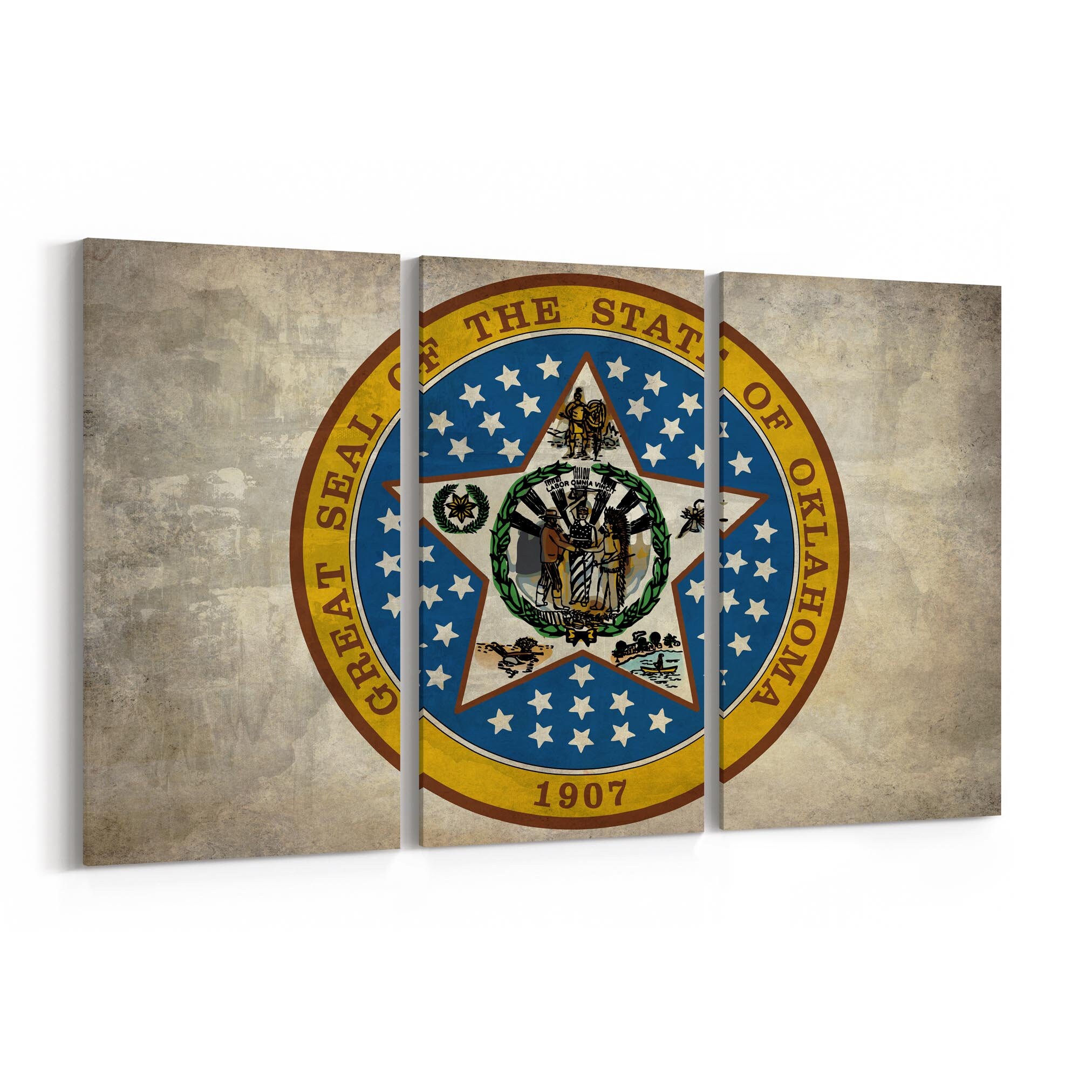 Oklahoma State Seal Wall Art Canvas Oklahoma State Seal Canvas Print ...