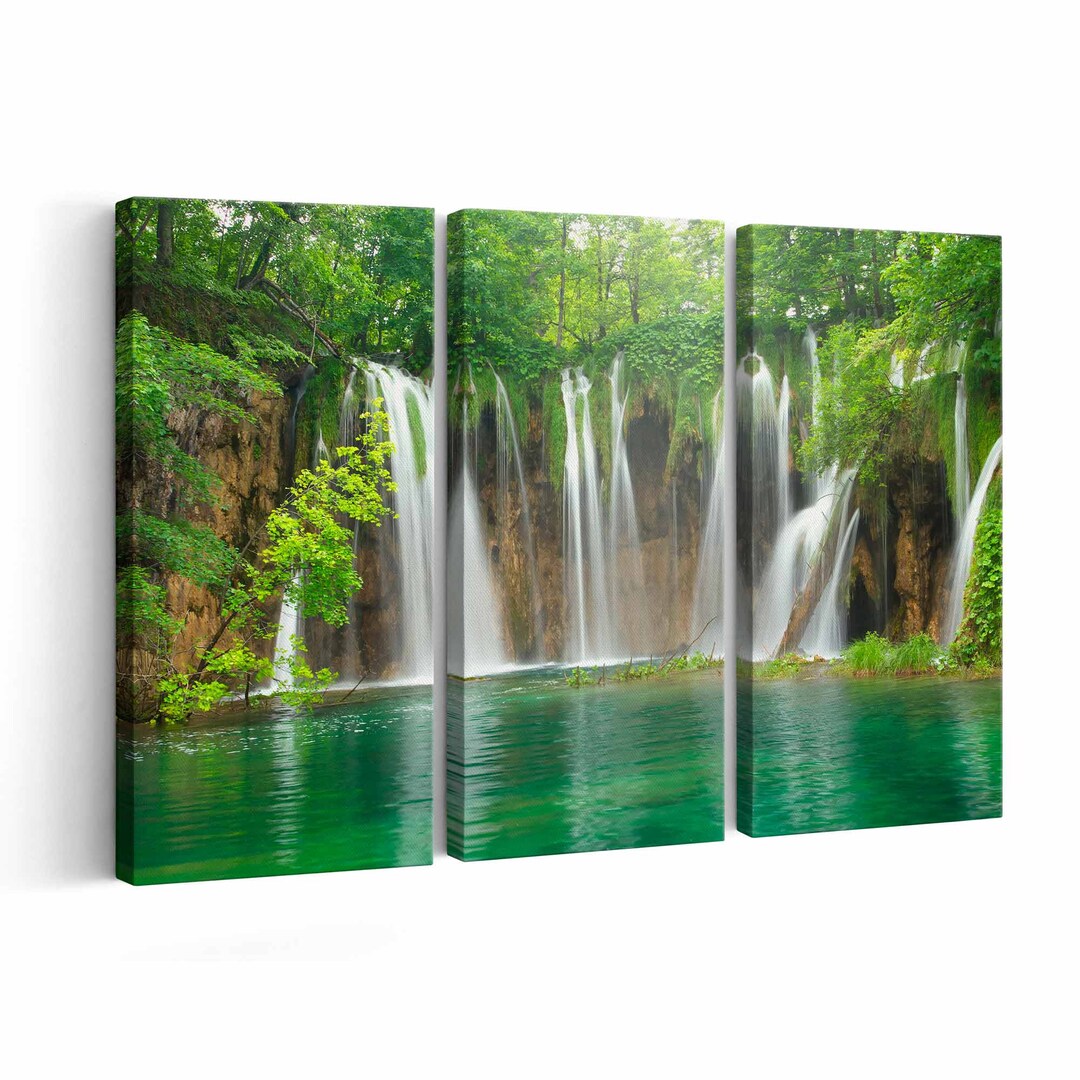 Waterfall Canvas Print || Waterfall Wall Art || Waterfall Poster ...