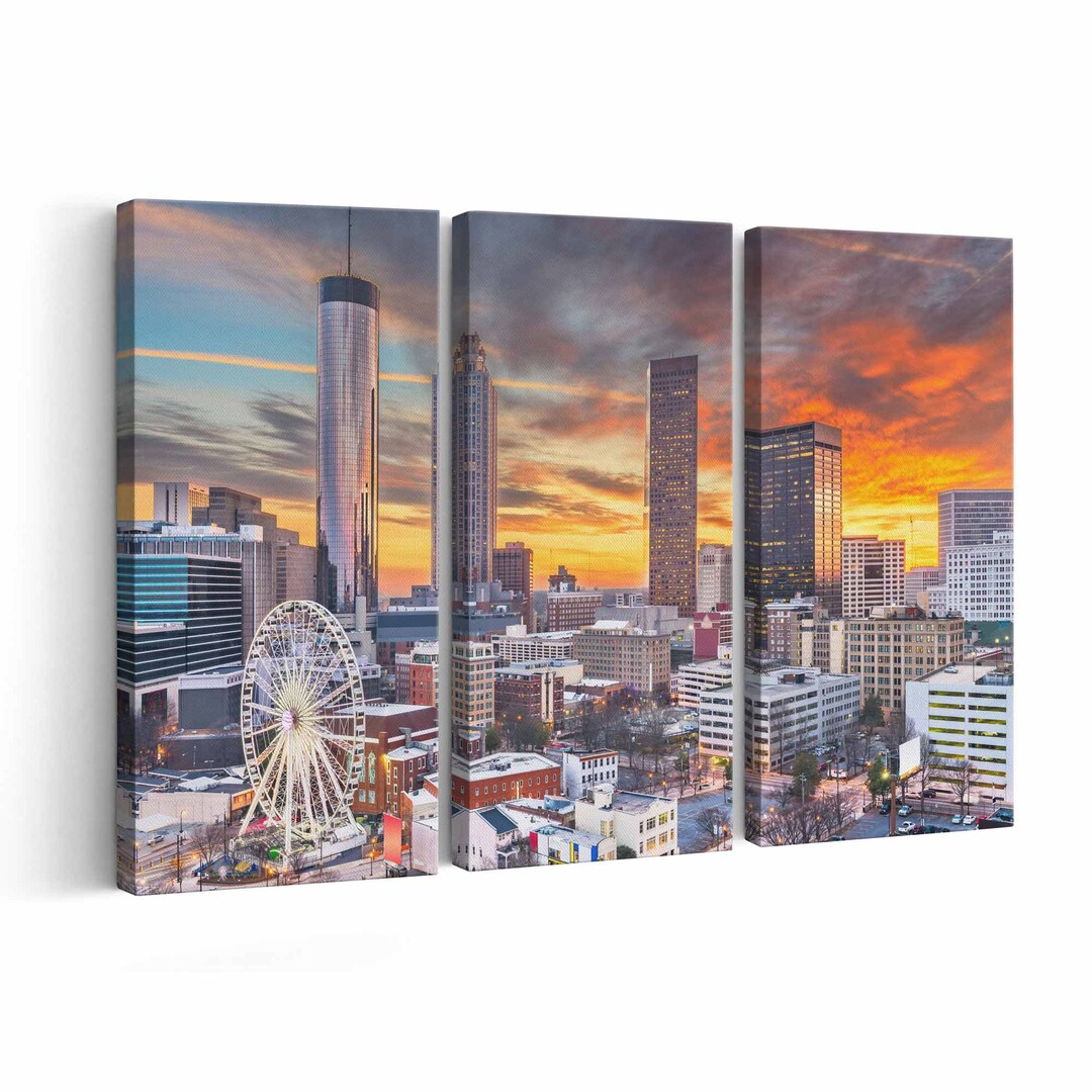 Atlanta Skyline Canvas Print || Atlanta Skyline Wall Art || Atlanta ...