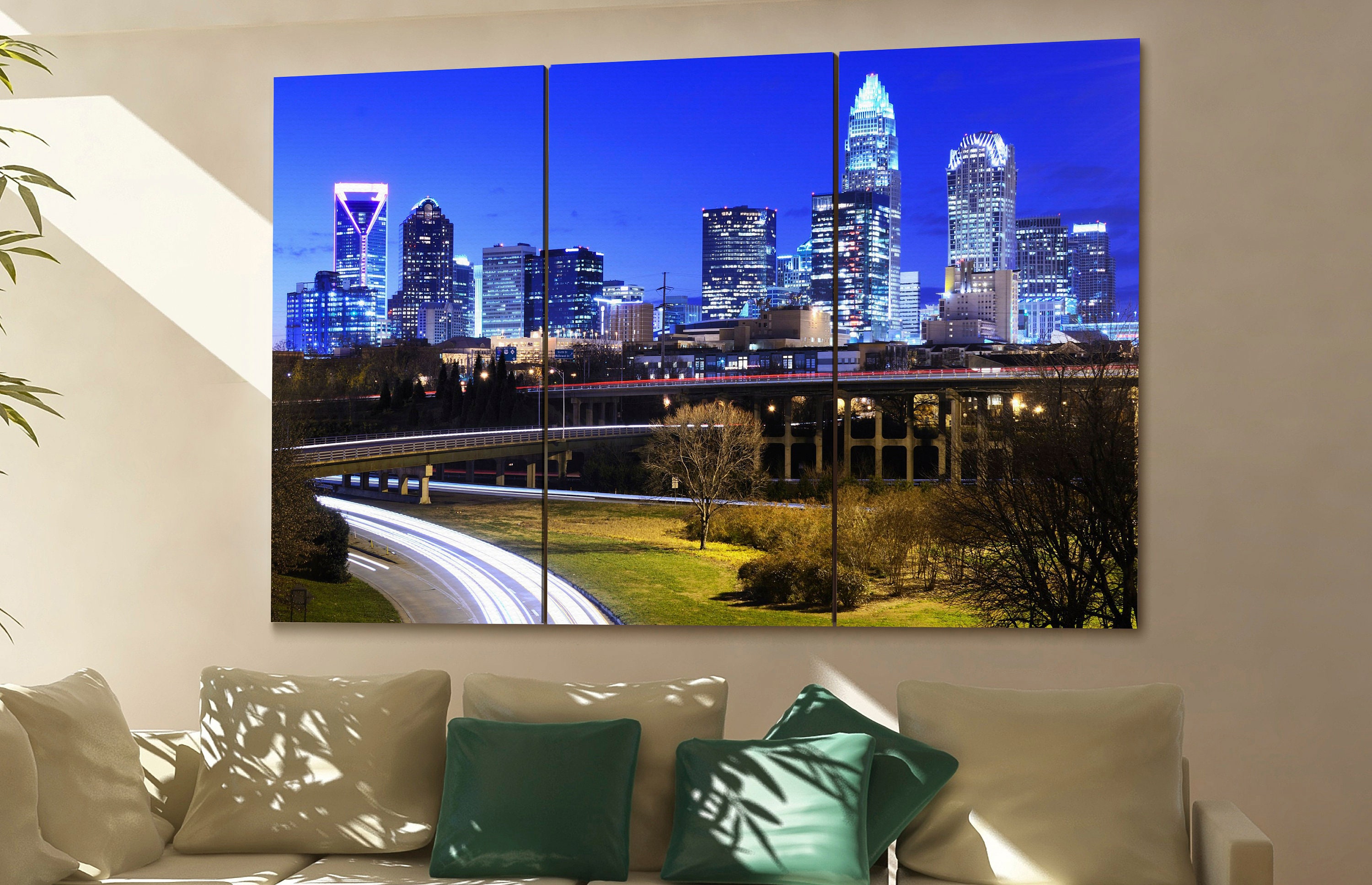 Charlotte skyline Charlotte wall art Charlotte city Charlotte art ...