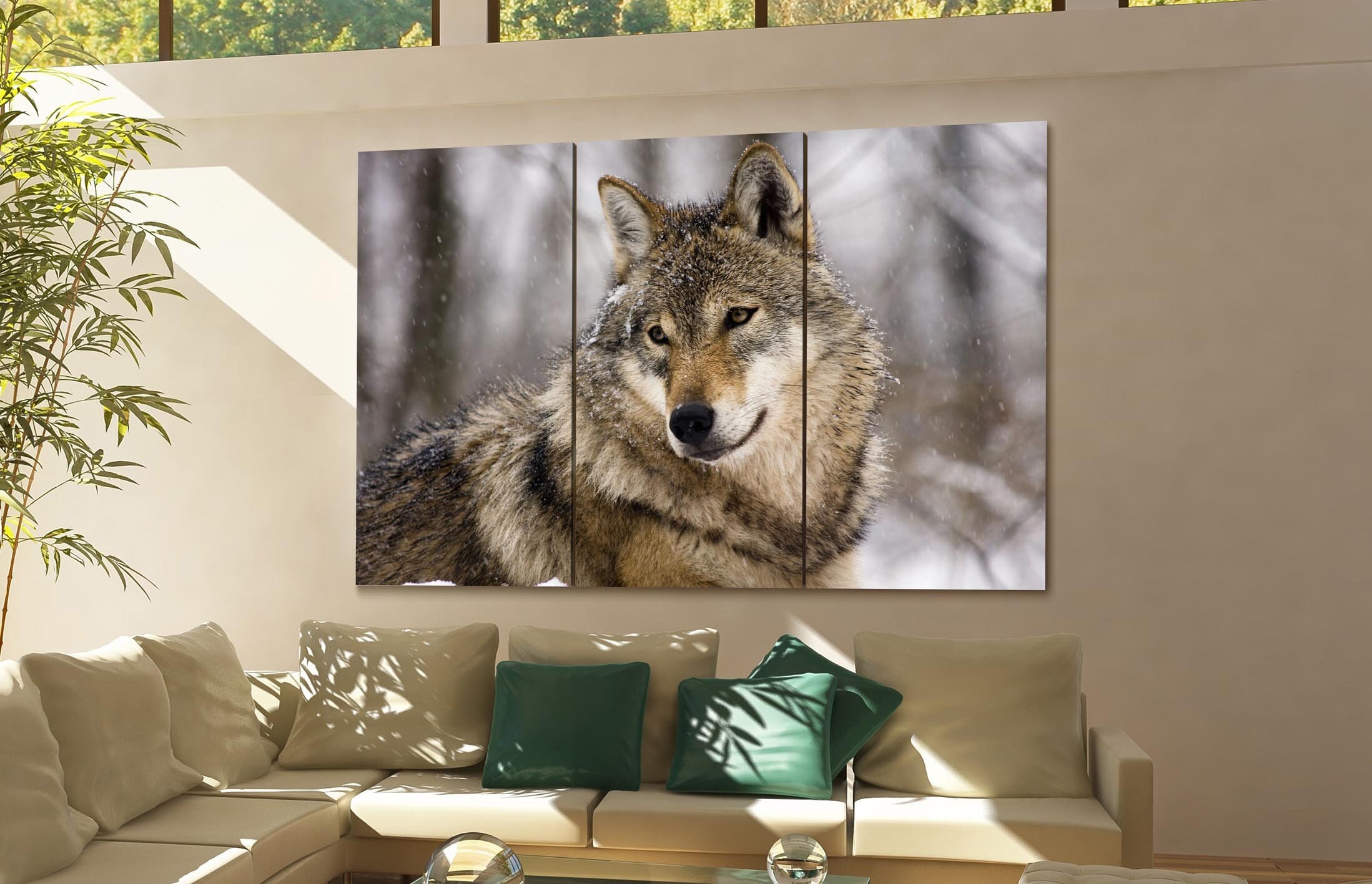 Gray Wolf Canvas Print Gray Wolf Wall Art Canvas Multiple | Etsy