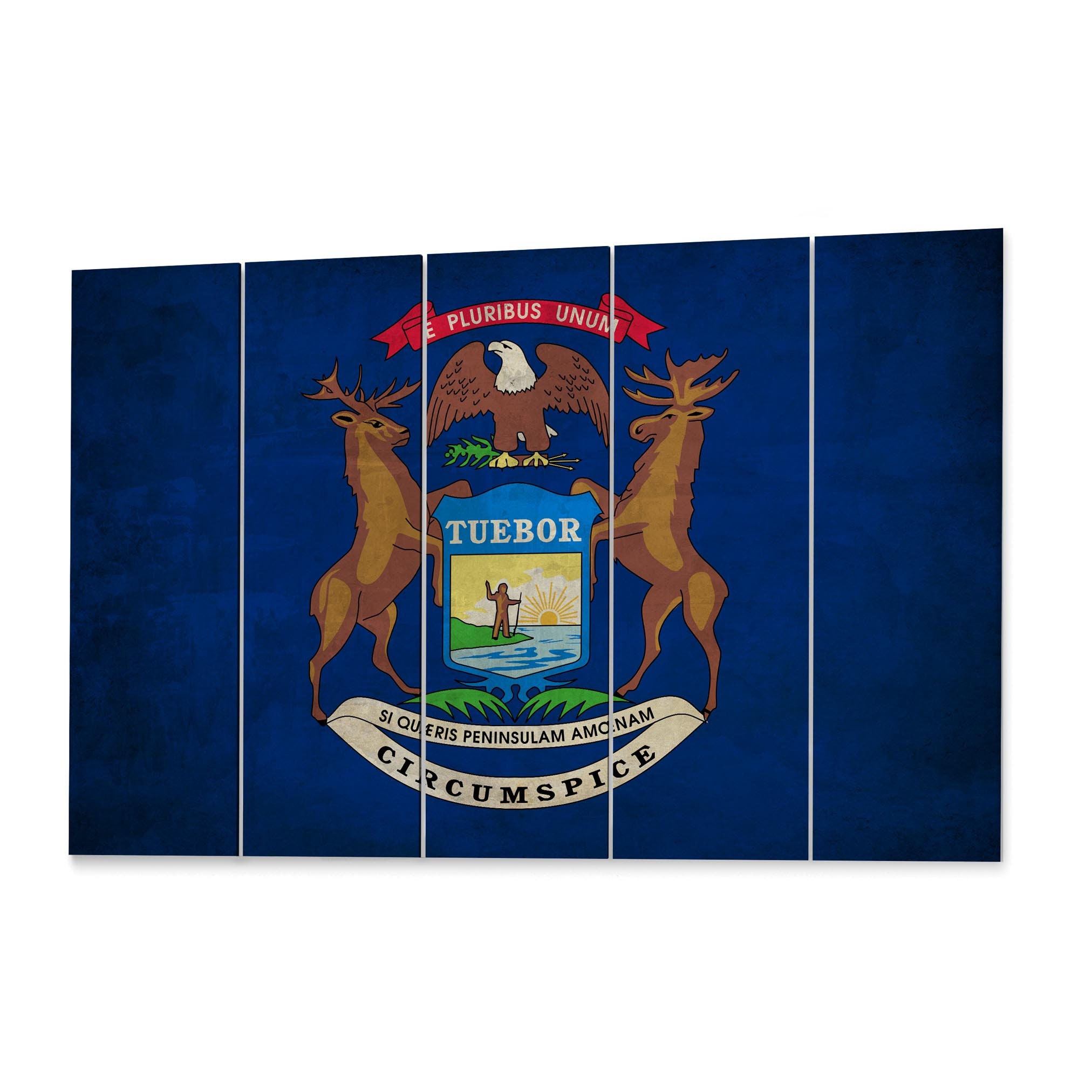 Michigan State Flag Canvas Print Michigan State Flag Wall Art | Etsy