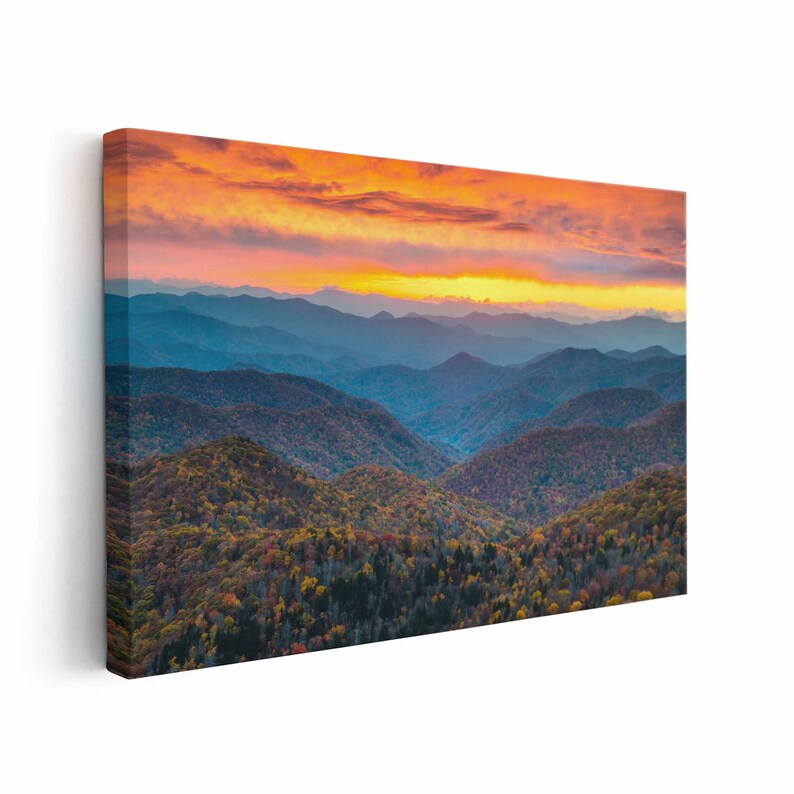 Blue Ridge Parkway Mountains Canvas North Carolina Print Wall - Etsy
